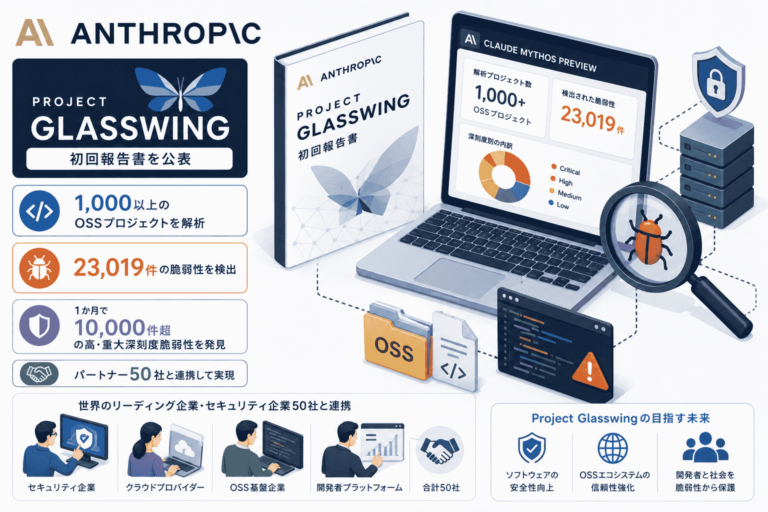 Anthropicが「Project Glasswing」初回報告書を公表-Claude Mythos Previewが1,000以上のOSS ...