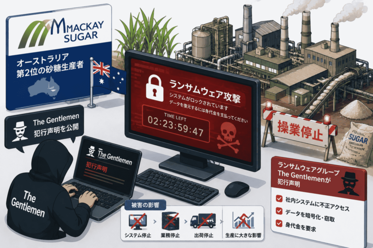 オーストラリア第2位の砂糖生産者 Mackay Sugarがランサムウェア攻撃で操業停止-ランサムウェアグループ The Gentlemenが ...